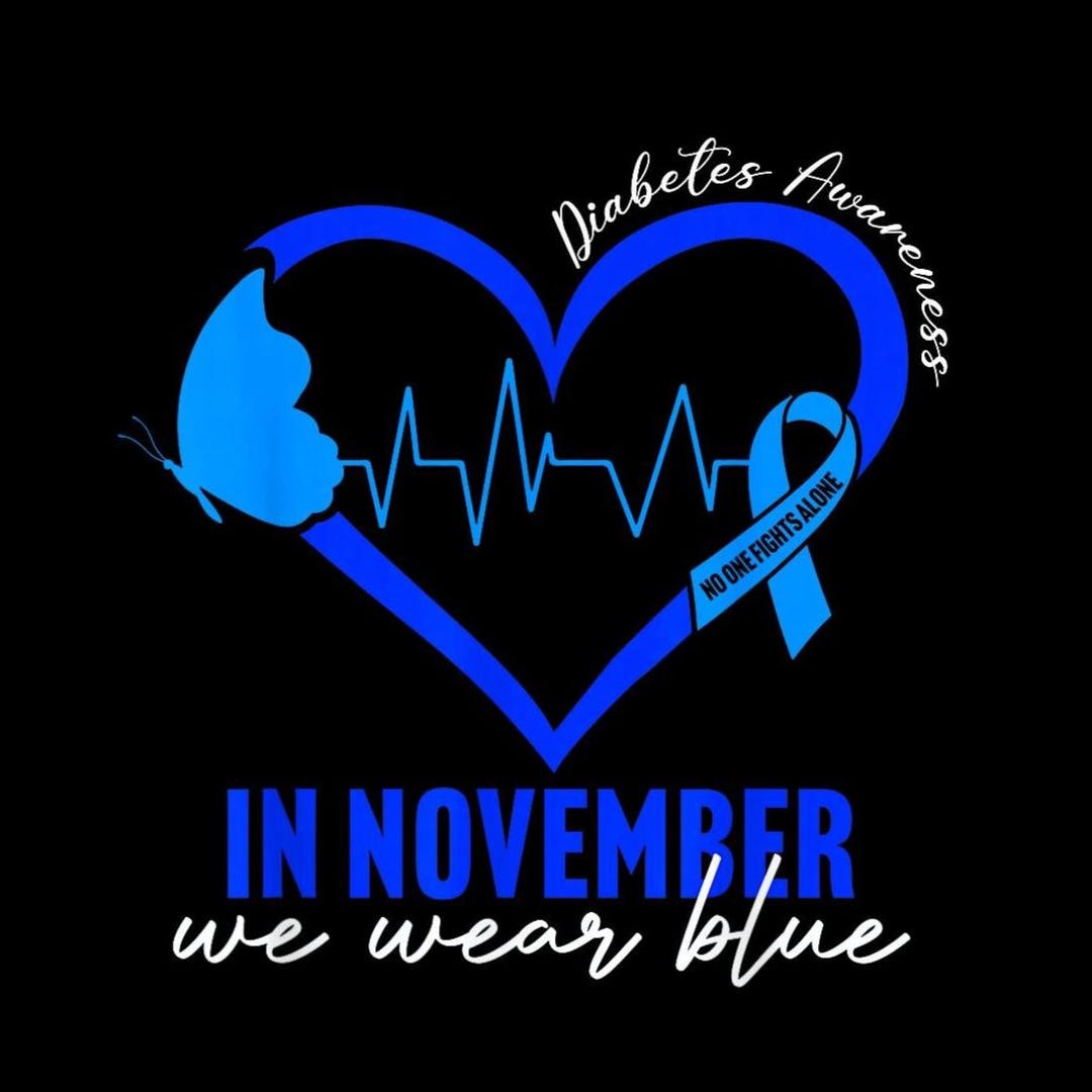November Diabetes Awareness Ribbon PNG, November Support Digital ...