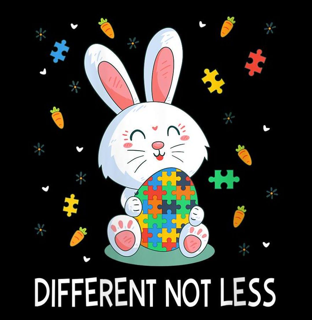 Autism Awareness Bunny Easter PNG, Cute Bunny With Puzzle Pattern ...