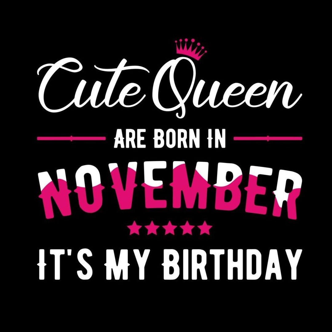 November Queen PNG, Born in November Birthday Girl Design, Gold Crown ...