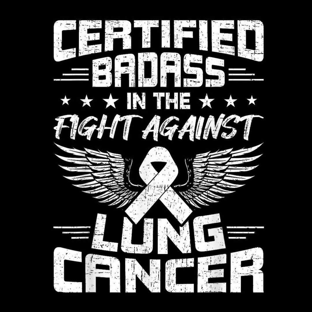 Certified Badass, Lung Cancer PNG, White Ribbon, Cancer Warrior ...
