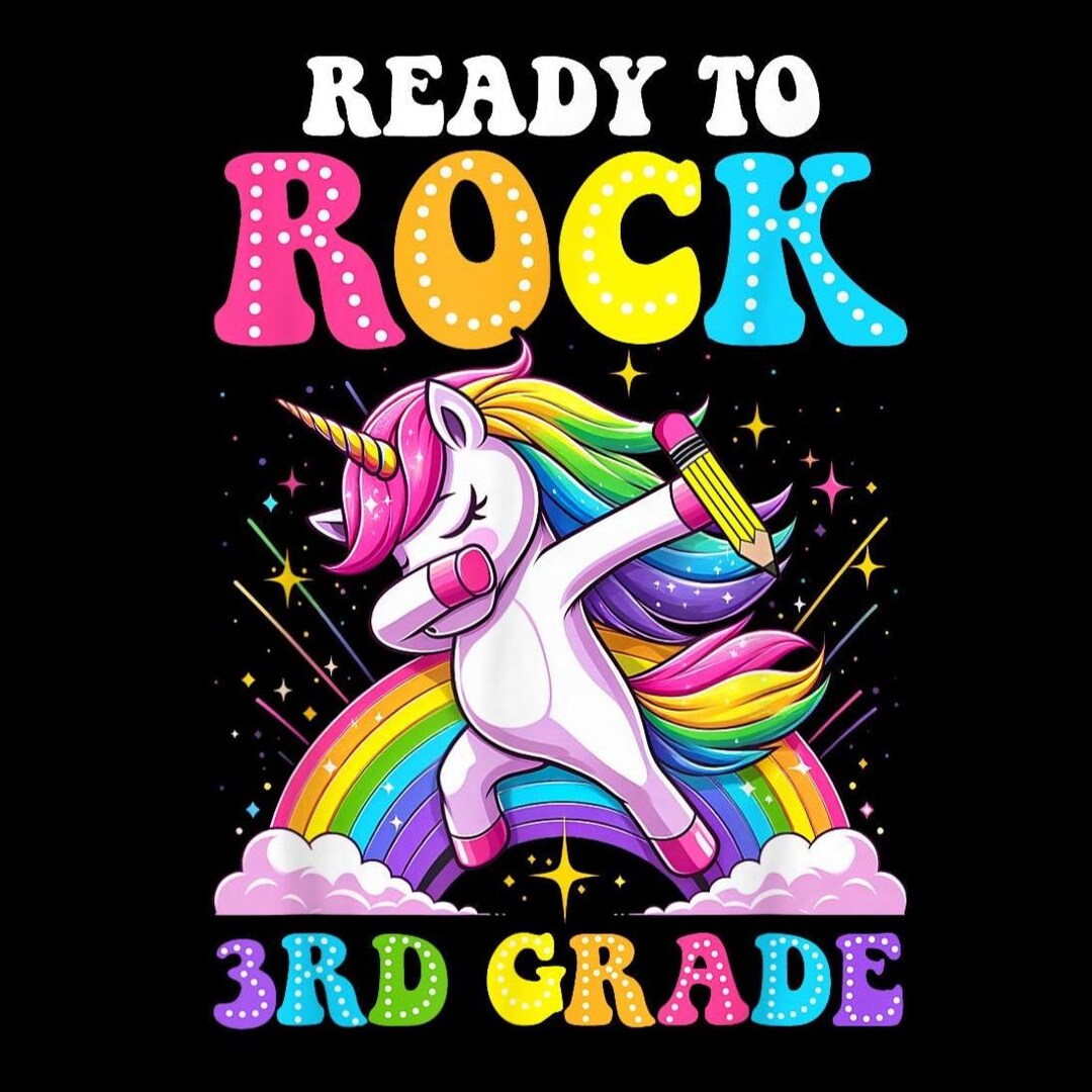 Ready to Rock 3rd Grade Unicorn PNG, Dabbing Unicorn, Back to School ...