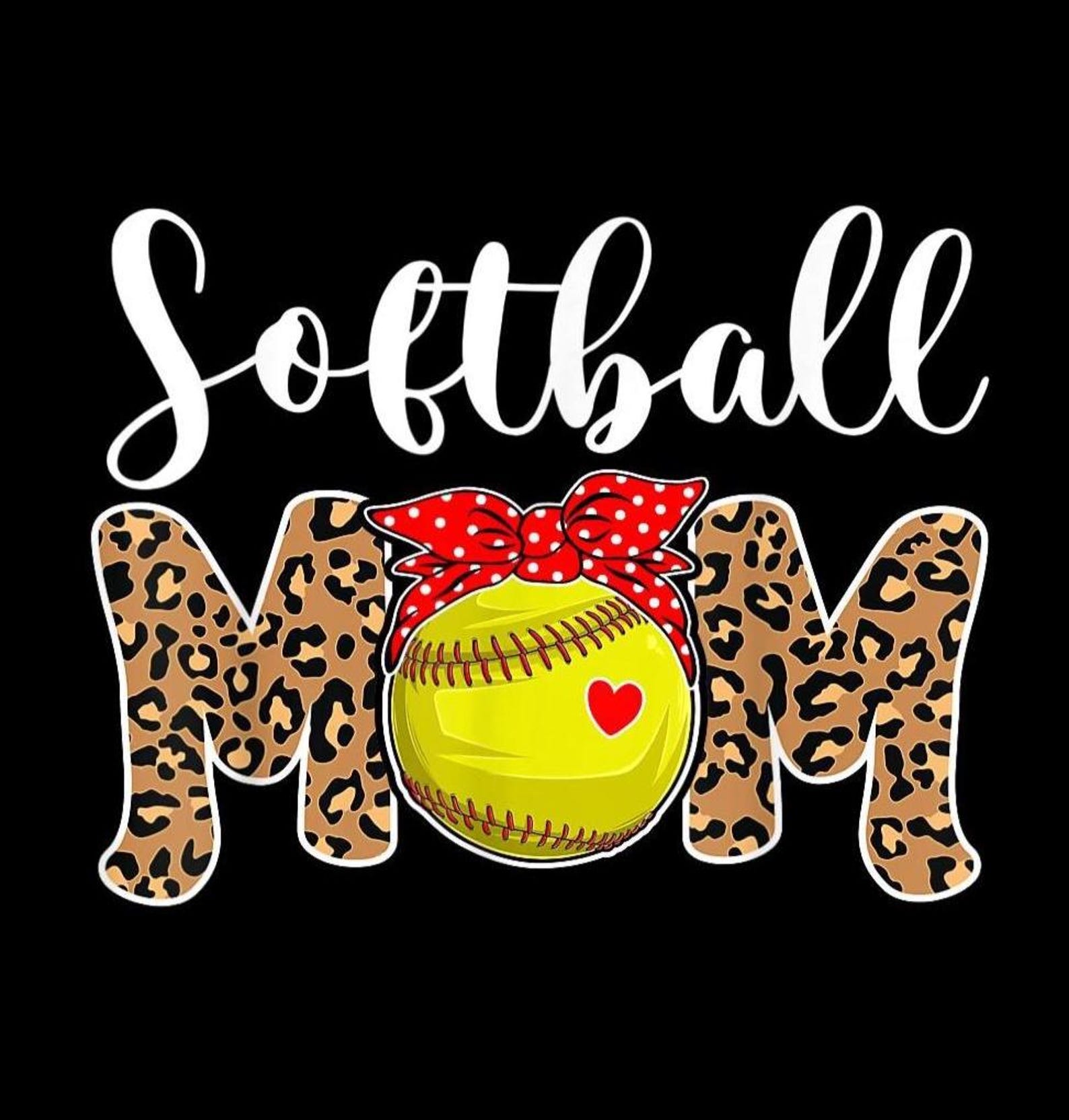 Softball Mom Leopard PNG, Sports Mom PNG Design, Sublimation Png for T ...
