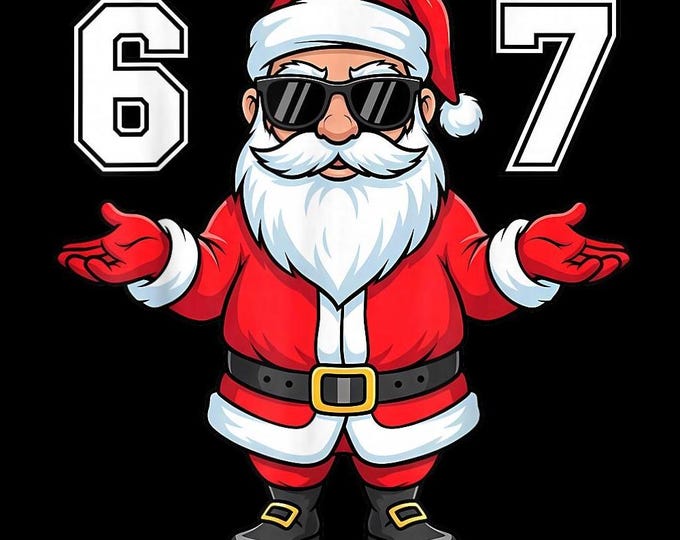 Funny Six Seven Santa PNG | Viral Christmas Meme | Ho Ho 6 7 Quote ...