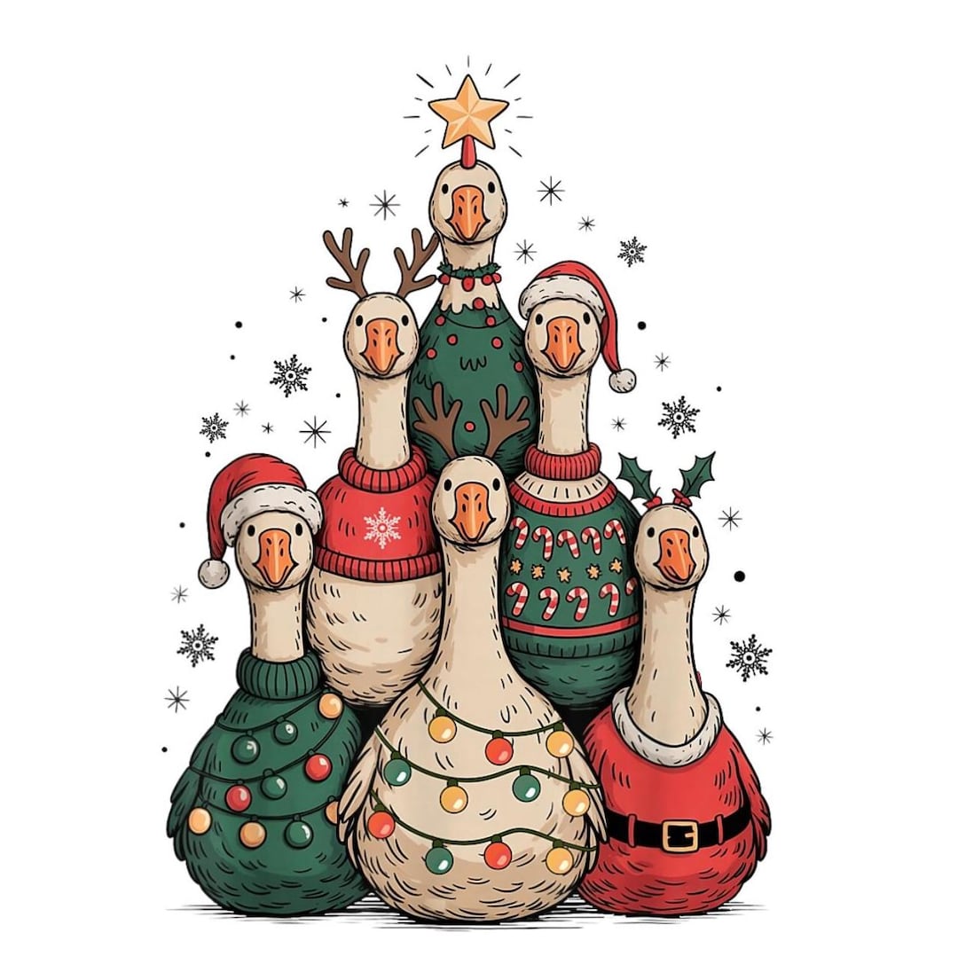 Duck Christmas PNG, Cute Festive Duck Art, Farmhouse Holiday Design ...