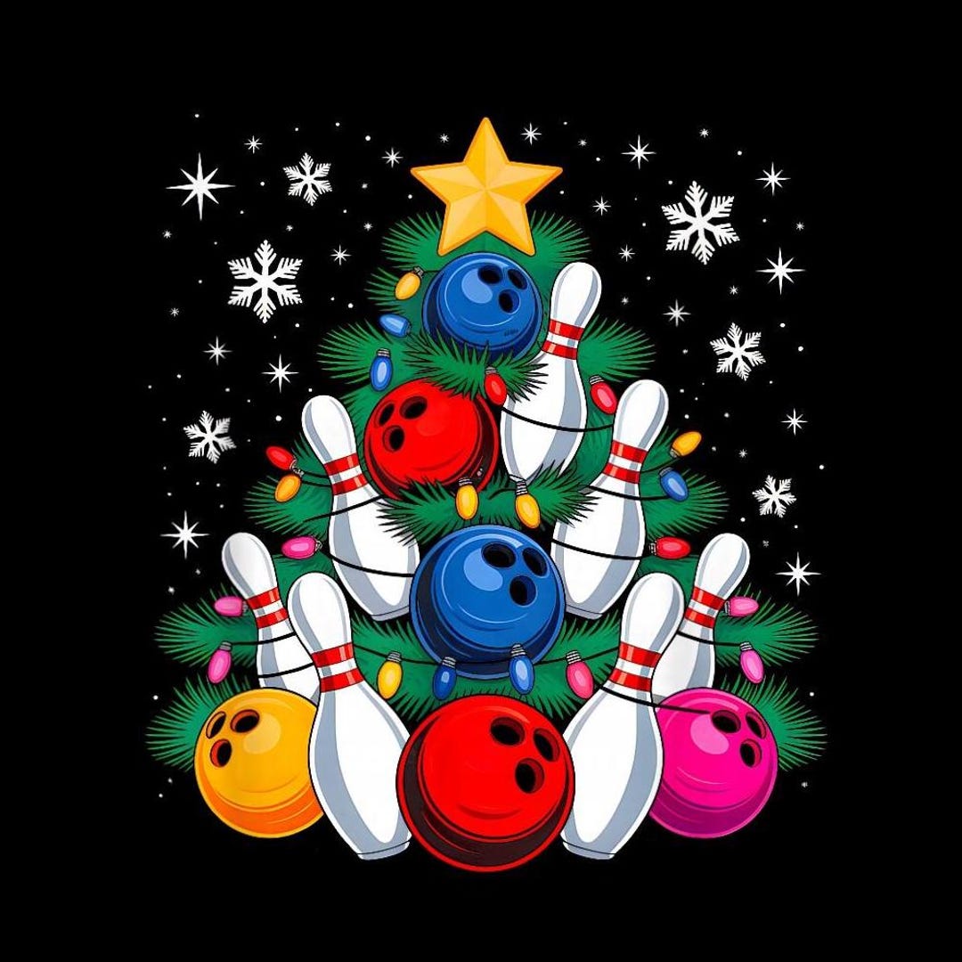 Bowling Christmas PNG, Funny Bowling Holiday Shirt Design, Bowling ...