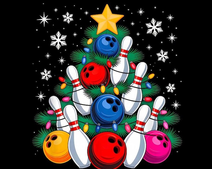 Bowling Christmas PNG, Funny Bowling Holiday Shirt Design, Bowling ...