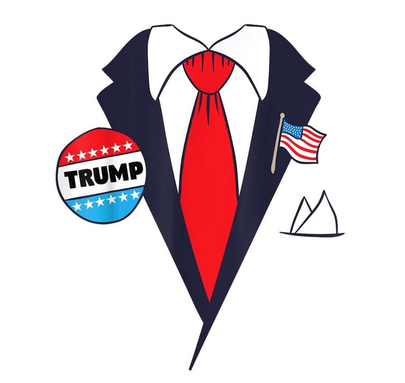 Trump Suit Costume PNG, Easy Halloween Political Costume Design, Red ...