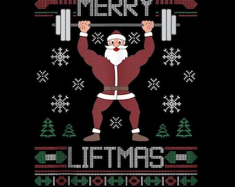 Merry Liftmas Tshirt, Funny Christmas Gym Gift, Holiday Weightlifting ...