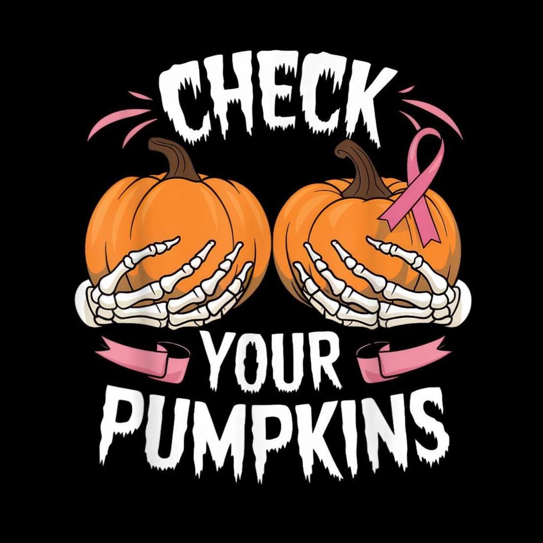 Check Your Pumpkins for Lumpkins PNG | Breast Cancer Awareness Design ...