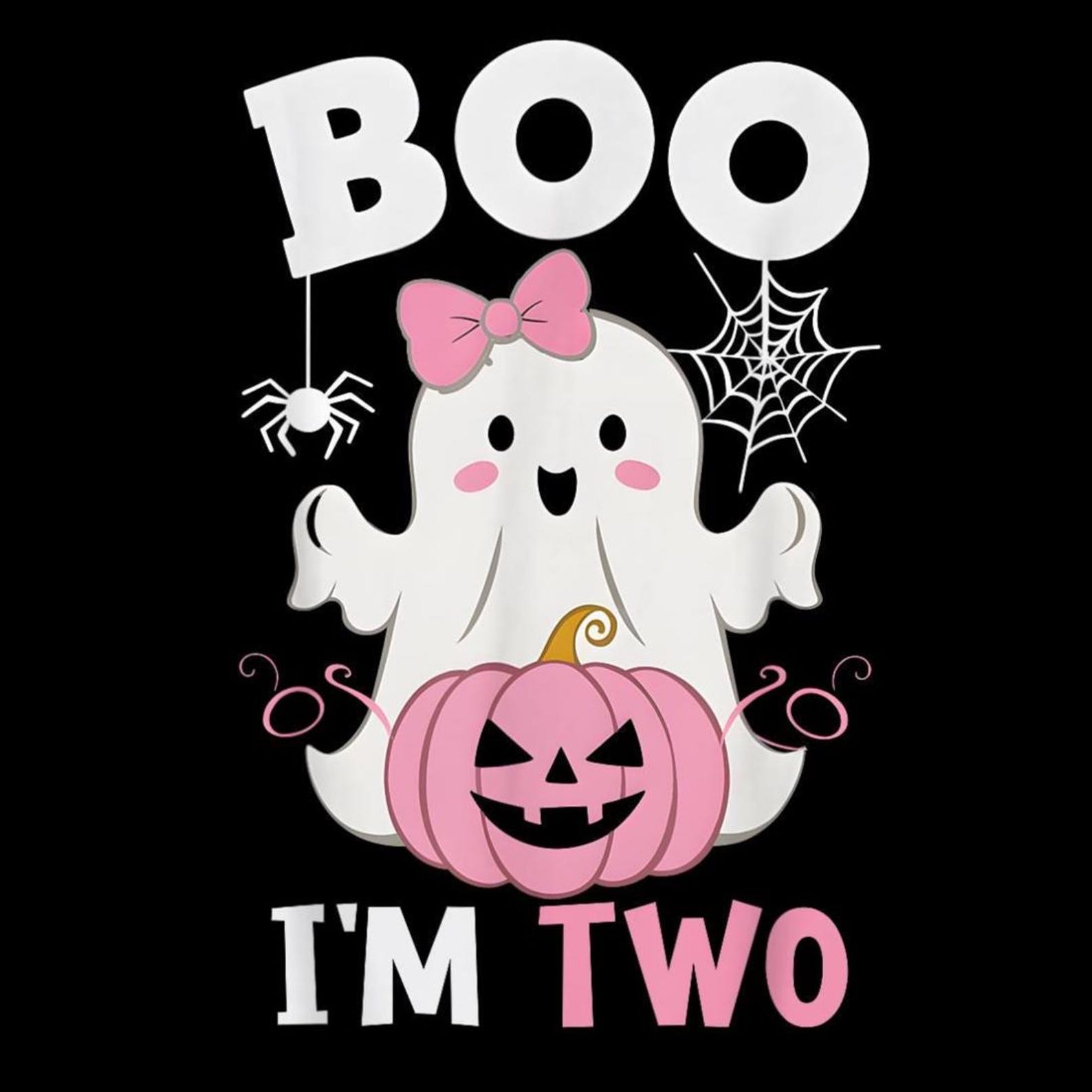 Ghost Boo I'm Two, 2nd Birthday Girl, Halloween Groovy Birthday, Spooky ...
