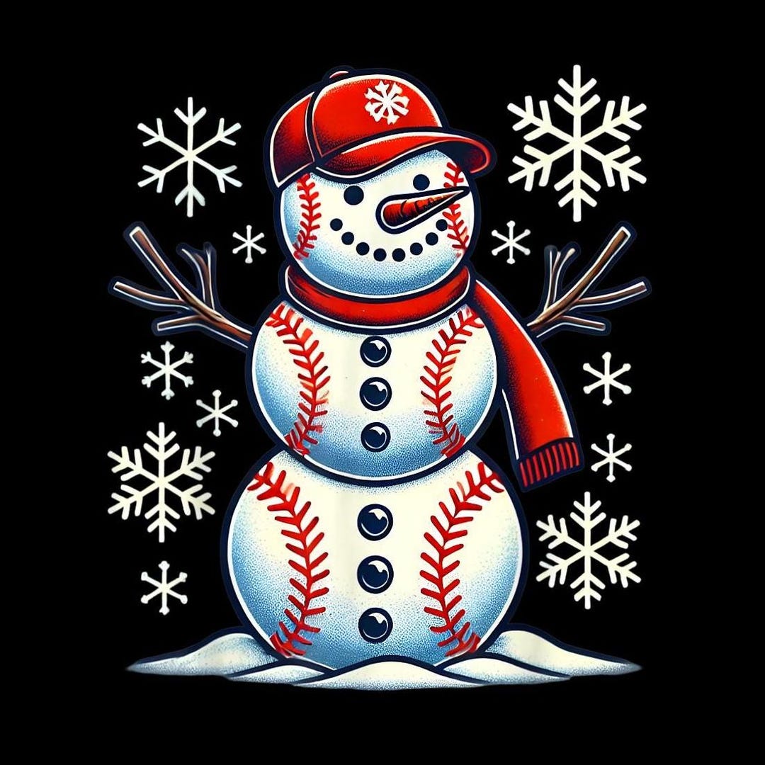 Christmas Baseball PNG, Baseball Snowman Design, Funny Holiday Sports ...
