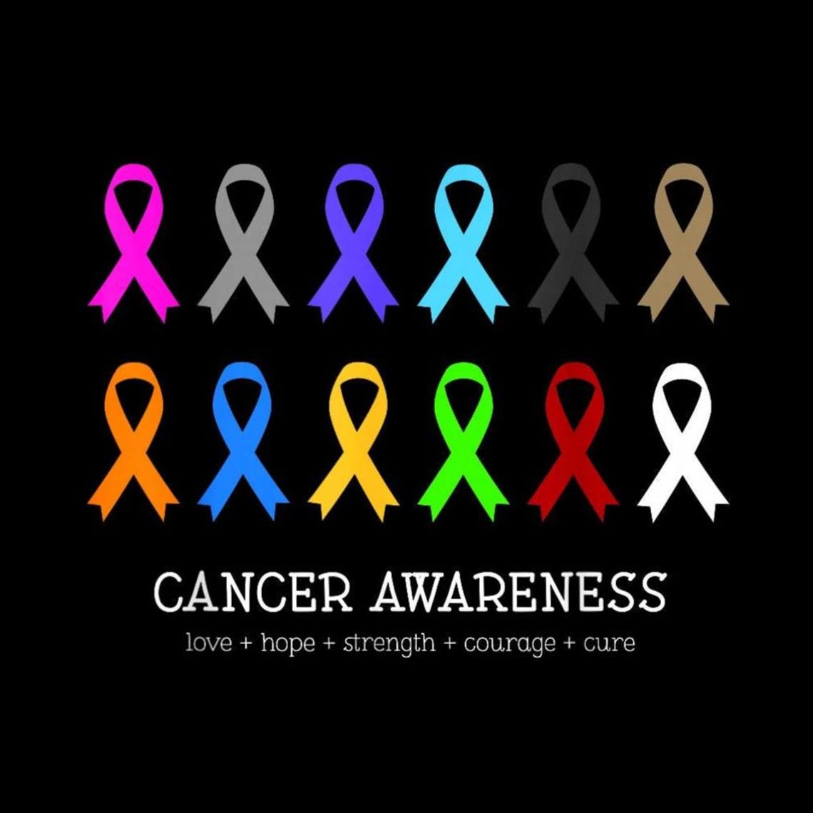 Fight Cancer Awareness PNG, Multi-color Ribbons Sublimation, All ...
