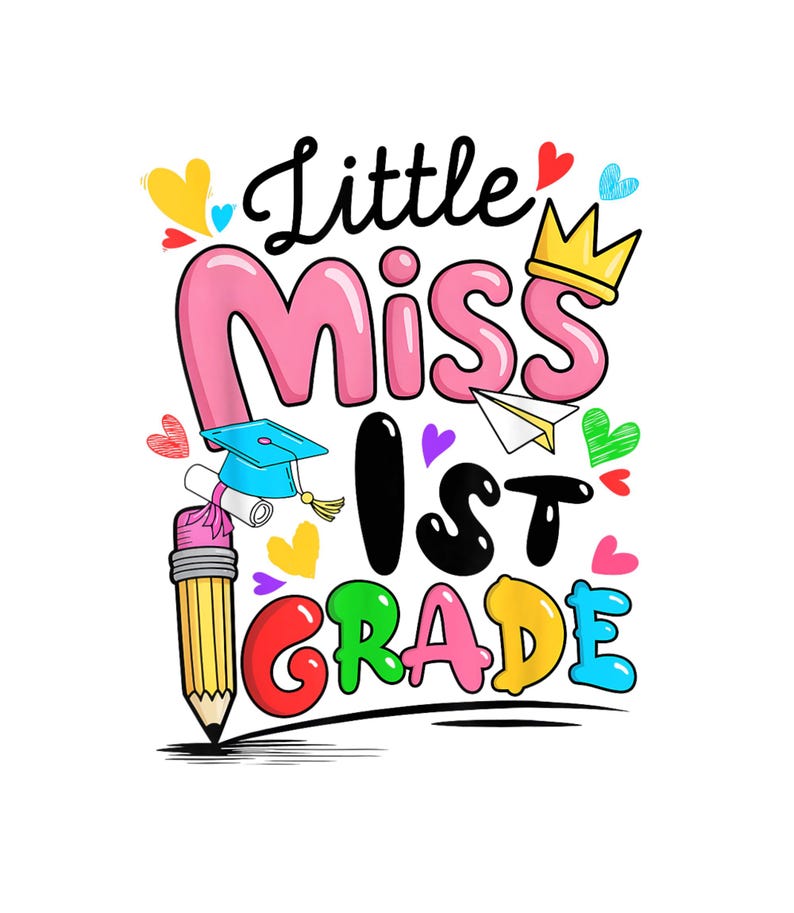 Little Miss 1st Grade PNG, Back to School Bow, First Day of School ...