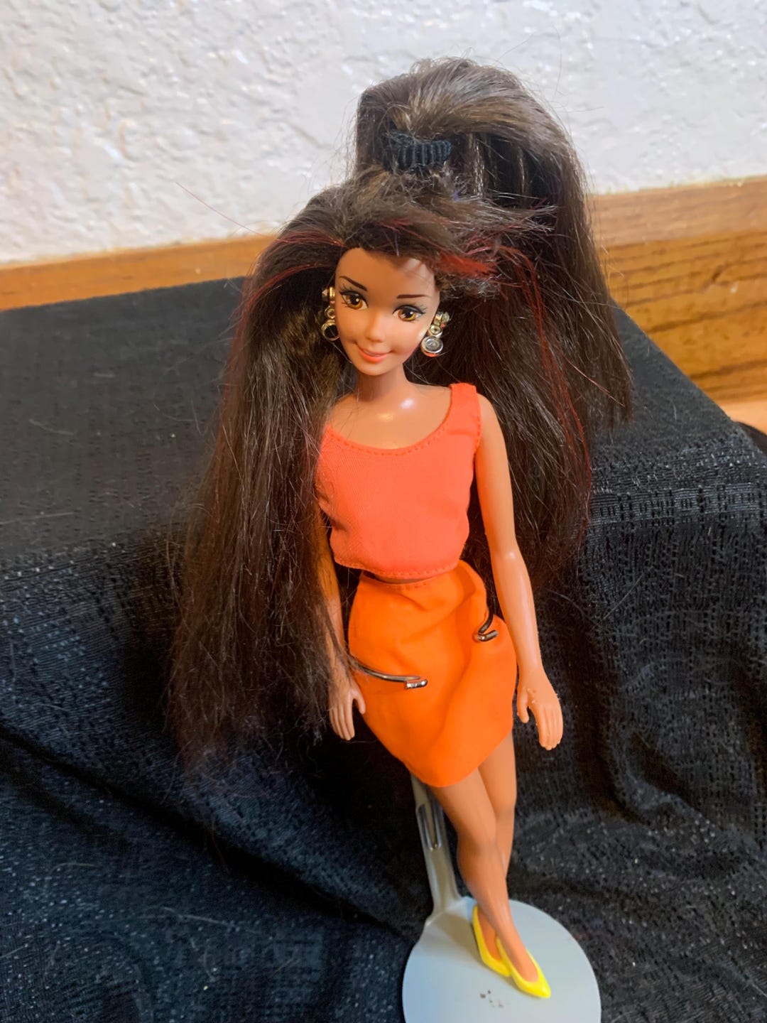 Barbie Cut N Style Brunette Doll 1994 With Custom Red Hair Streaks - Etsy