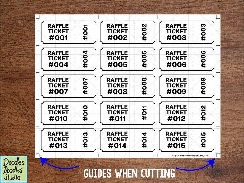 Printable Raffle Tickets With Numbers(digital Download) - Etsy