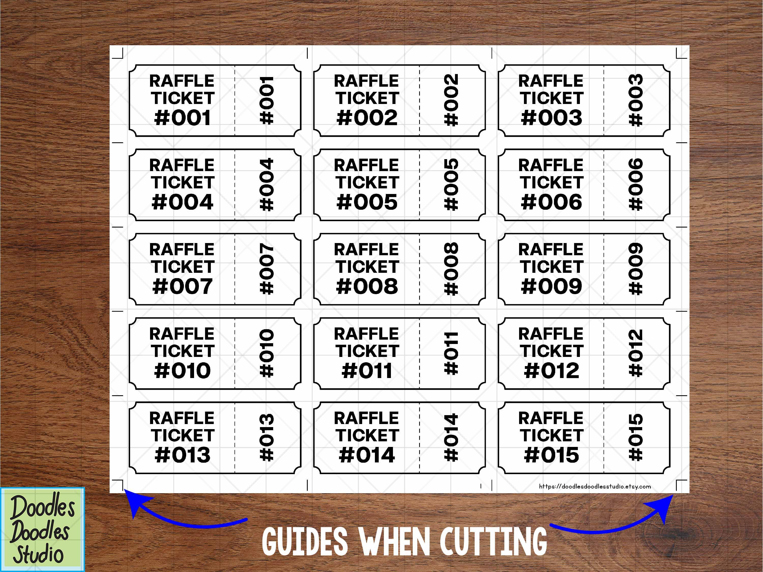 Printable Raffle Tickets With Numbers(digital Download) - Etsy