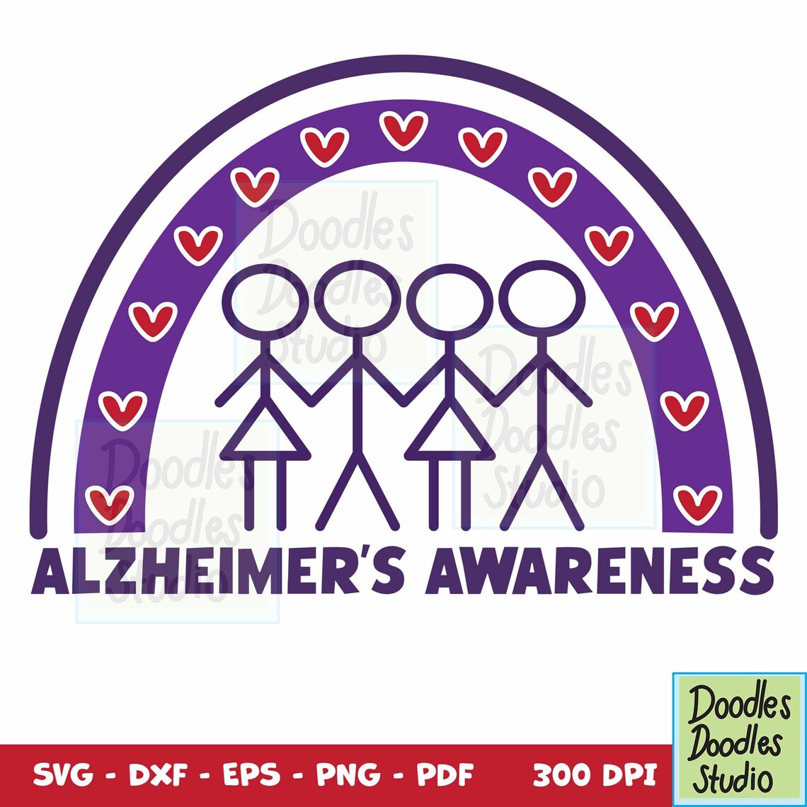 Alzheimer's Awareness Rainbow Svg Png, Alzheimer's and Brain's ...