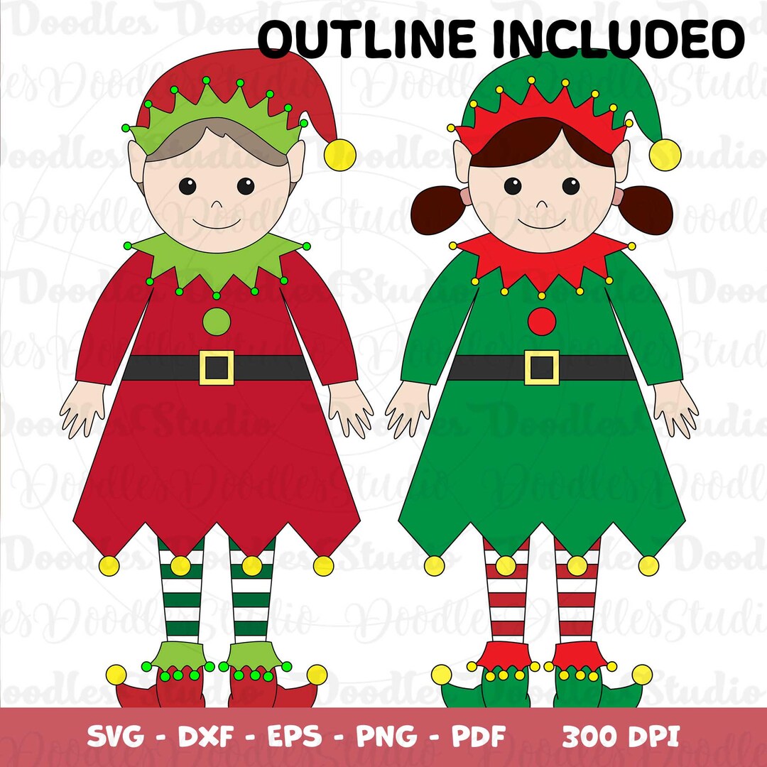 Elf Boy Sgv, Elf Girl Svg, Baby Elf, Christmas Elf SVG, Christmas Elves ...