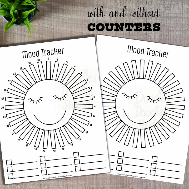 June Mood Tracker, Sun Mood Tracker, Habit Tracker, Mood Tracker for ...