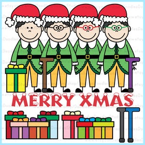 Christmas Family Stick Figures PNG Clip Art Kid Parents Grandparents - Etsy