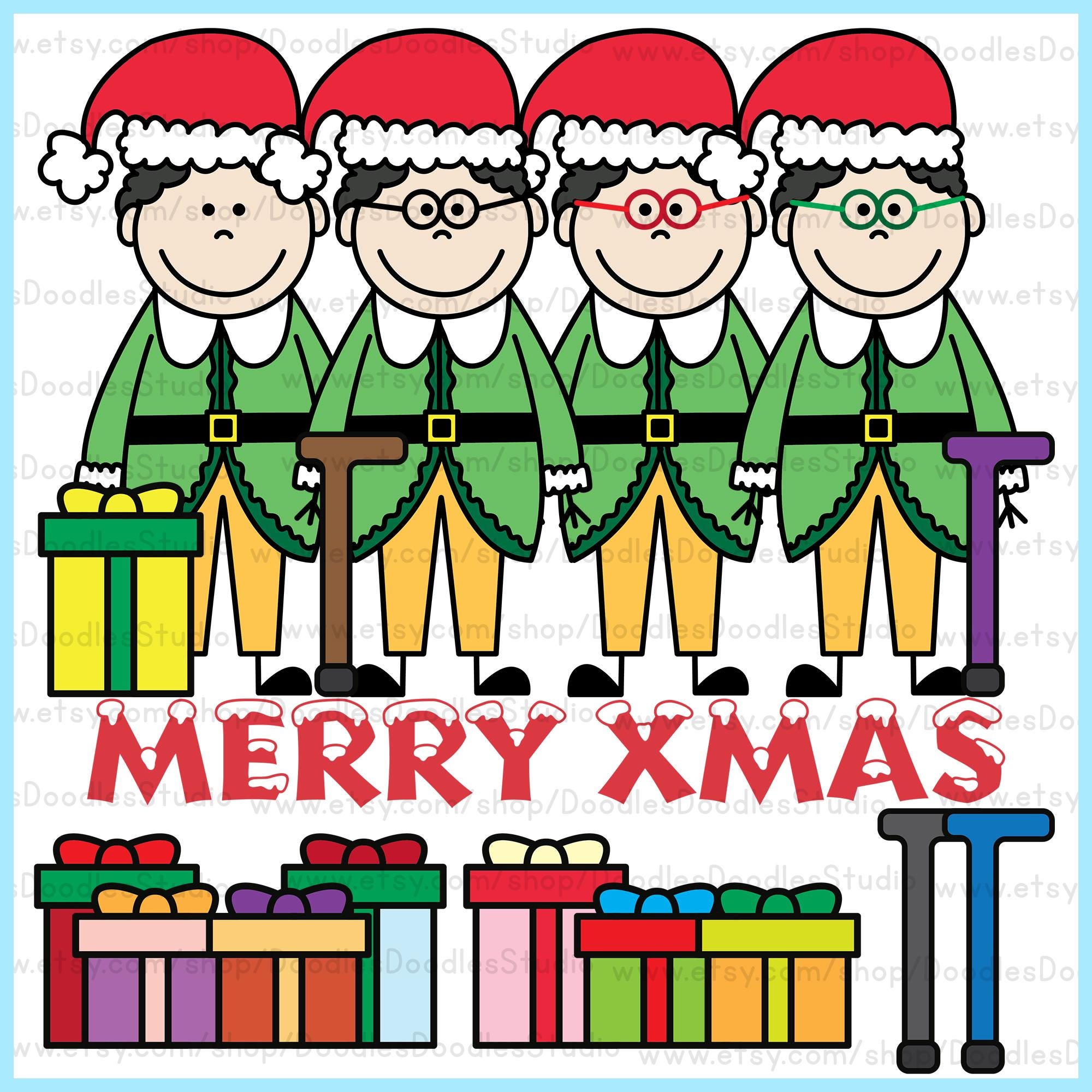 Christmas Family Stick Figures PNG Clip Art Kid Parents Grandparents - Etsy