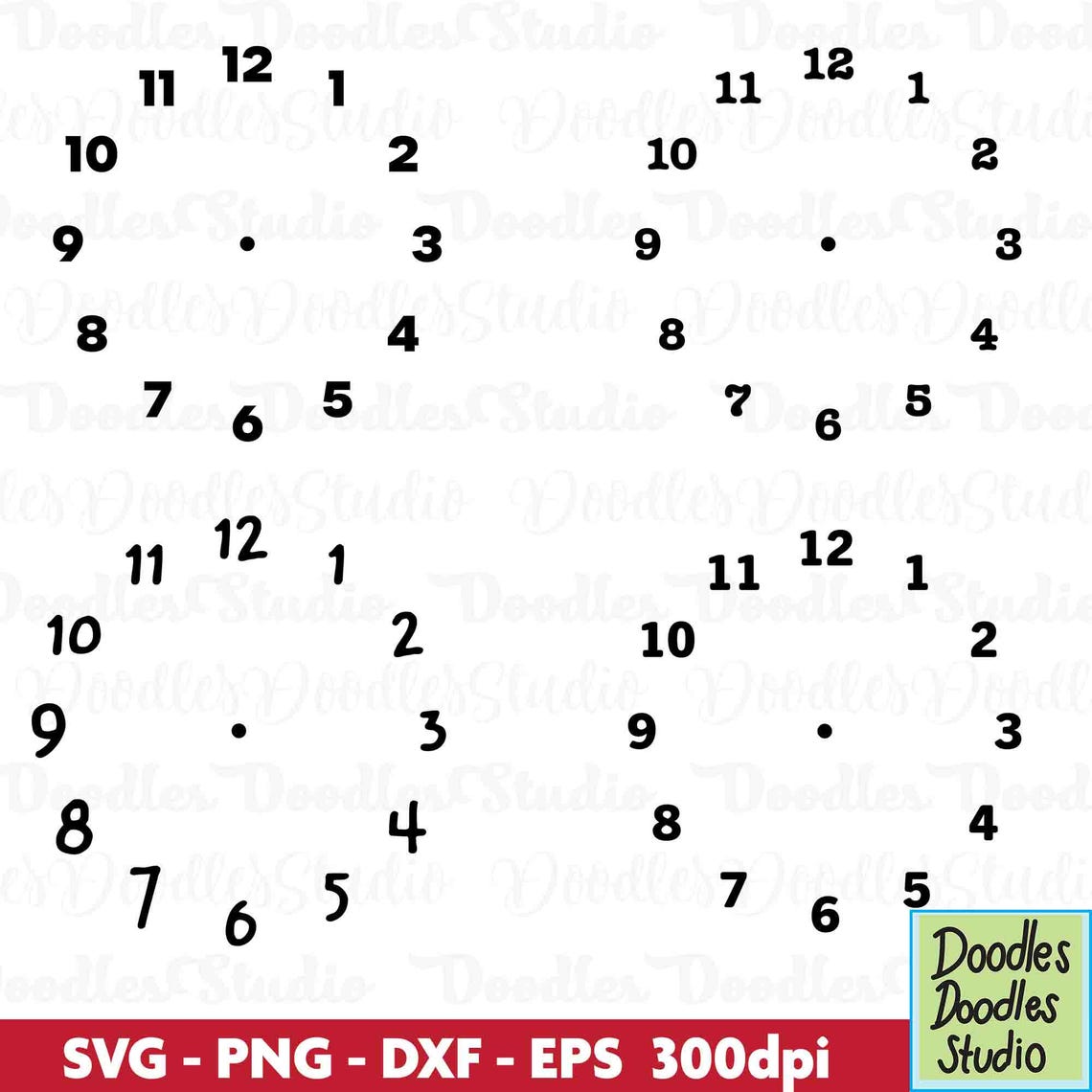 Clock Face SVG Bundle, Numbers Template (digital Download) - Etsy