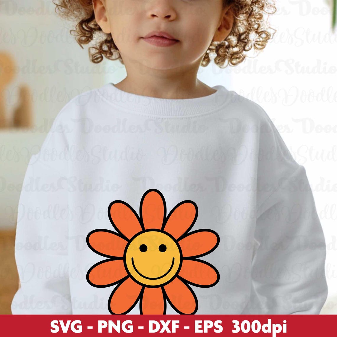 Retro Smiley Flower, Daisy Svg Bundle, Daisy Flower Svg, Daisy PNG ...