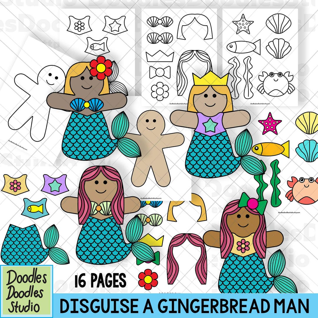 Disguise a Gingerbread Man as a Mermaid (digital Download) - Etsy