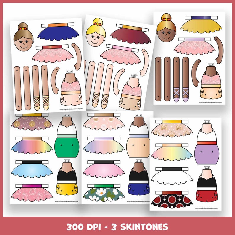 Articulate Ballerina Paper Dolls, Birthday Party Gift Ballet ...