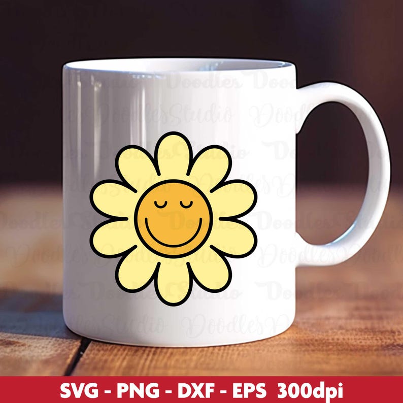 Retro Smiley Flower, Daisy Svg Bundle, Daisy Flower Svg, Daisy PNG ...