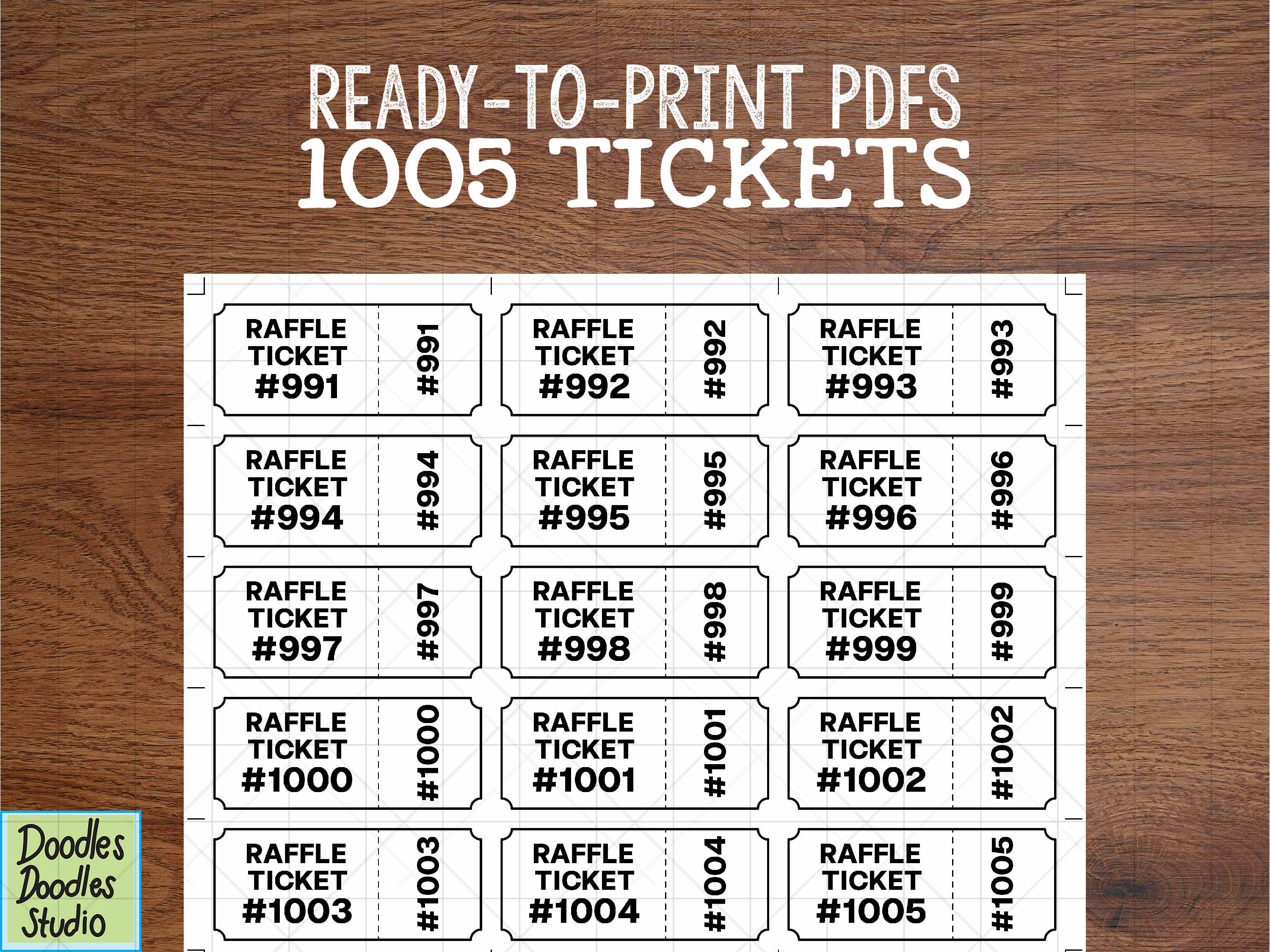 Printable Raffle Tickets With Numbers(digital Download) - Etsy