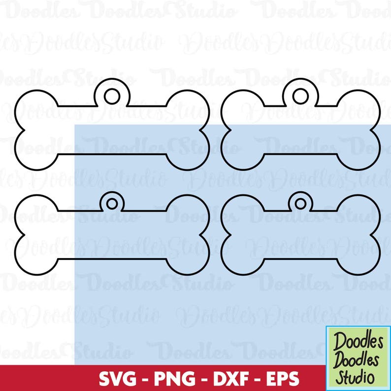 Dog Bone Tag Svg, Dog Tag Outline, Bone Tag Bundle Cut Files Silhouette ...