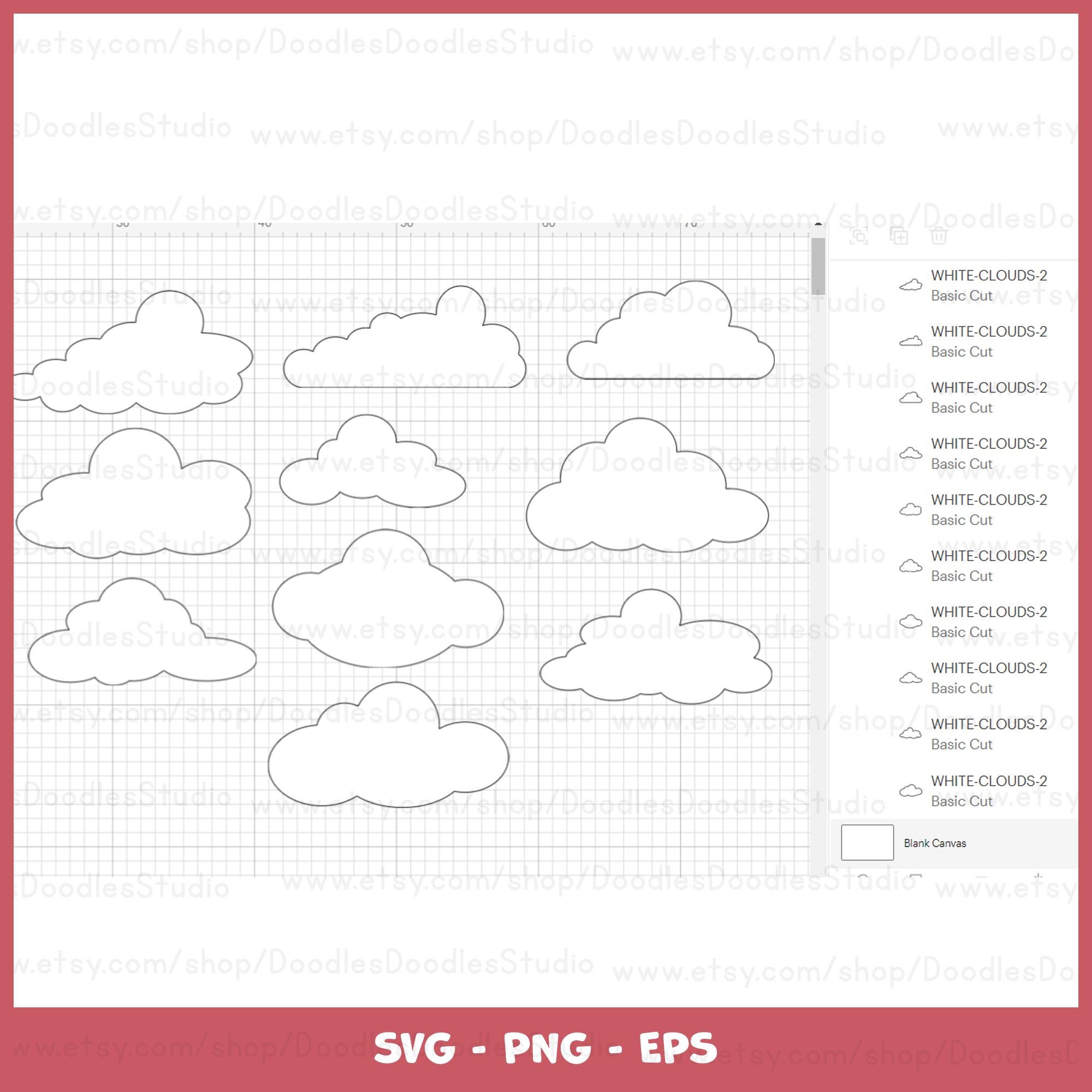 Clouds SVG Bundle, White Clouds Png, Fluffy Clouds PNG, Clouds Bundle ...