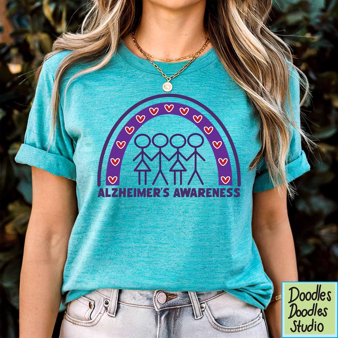 Alzheimer's Awareness Rainbow Svg Png, Alzheimer's and Brain's ...