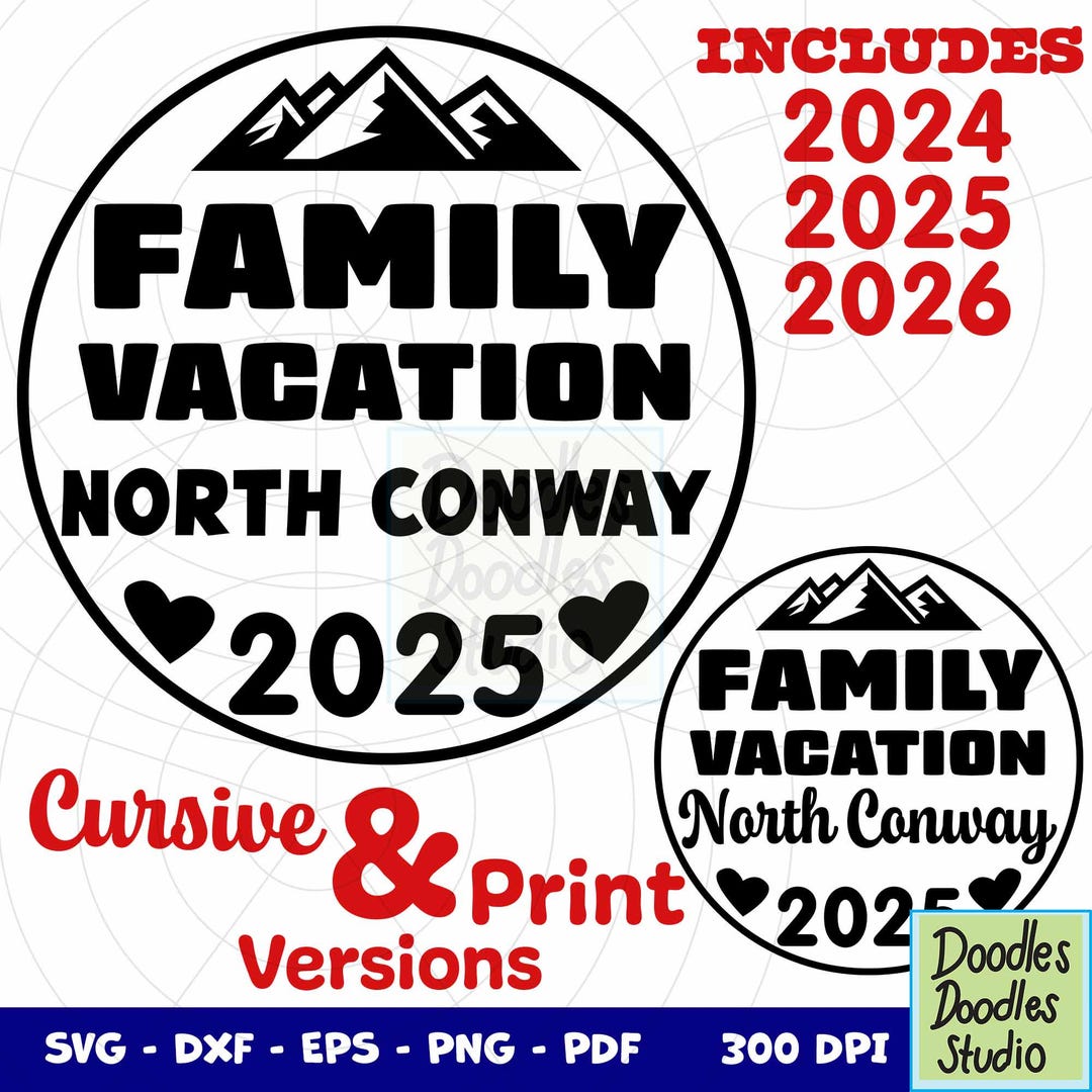 2025 Family Vacation North Conway SVG PNG, Family Shirt Vacay Trip Svg ...