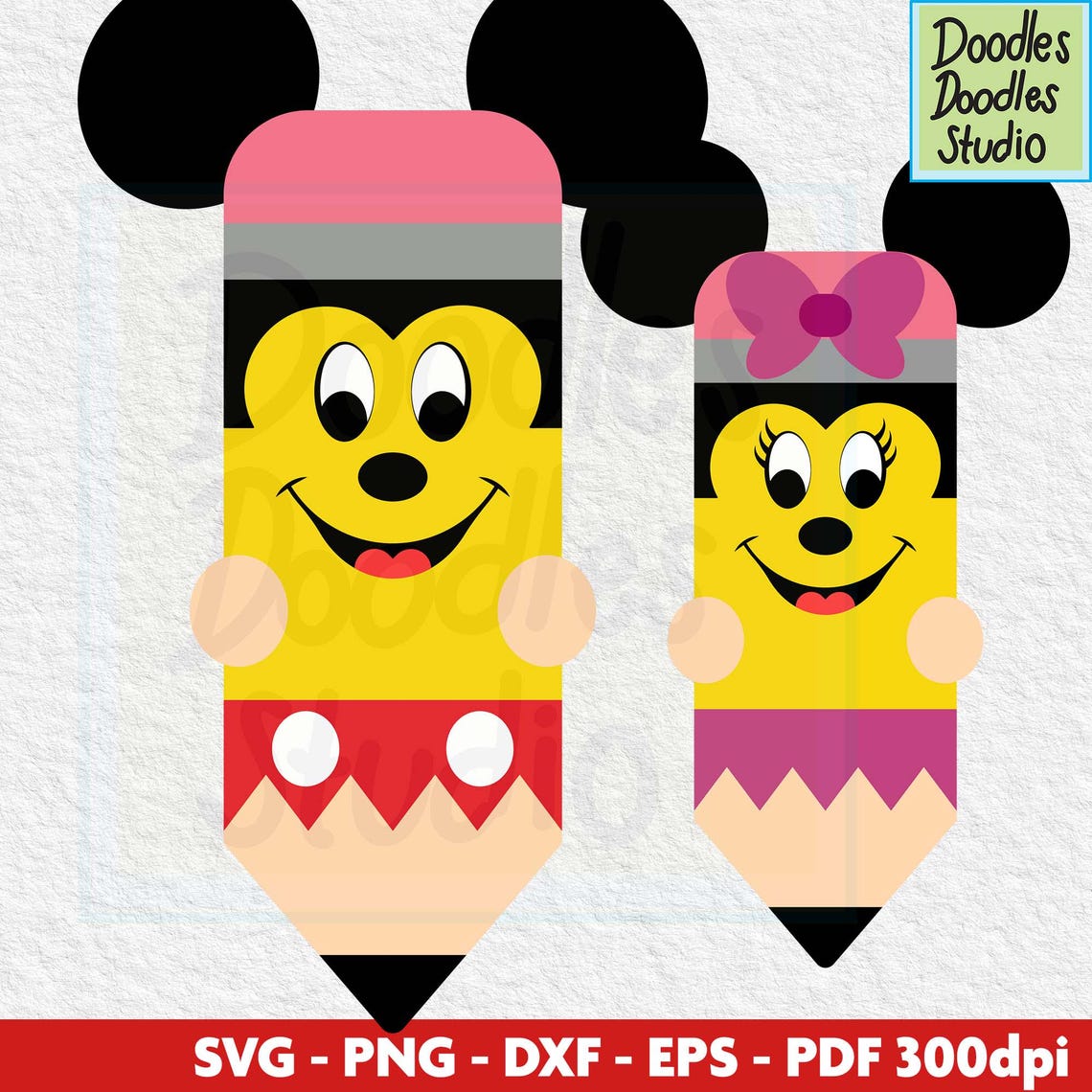 Mouse Pencil SVG Bundle, Back to School, Laser Cut File (digital ...
