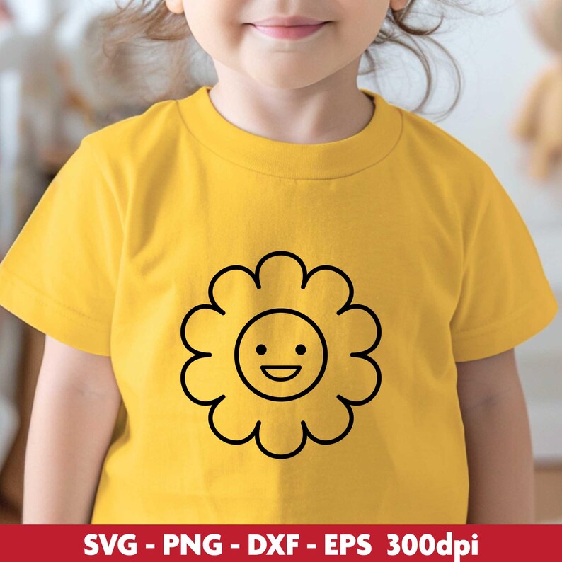 Retro Smiley Face Daisy SVG Bundle, Flower PNG (digital Download ...