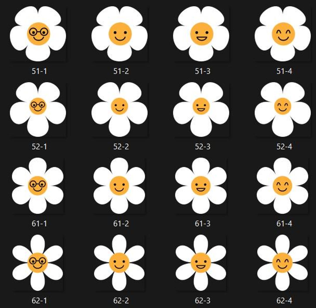 Daisy Flower Smiley Face SVG Bundle, Retro Clipart (digital Download ...