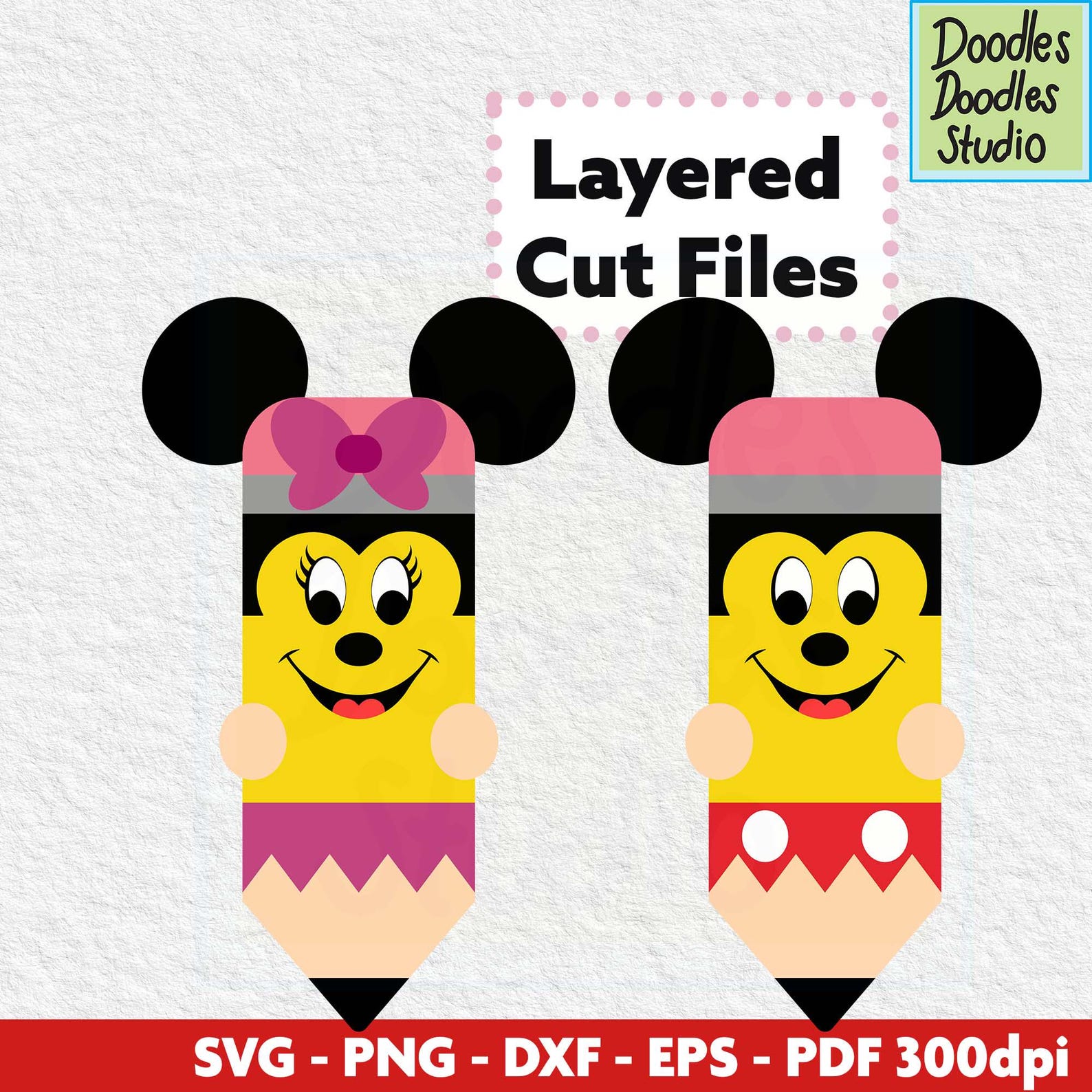 Mouse Pencil SVG Bundle, Back to School, Laser Cut File (digital ...