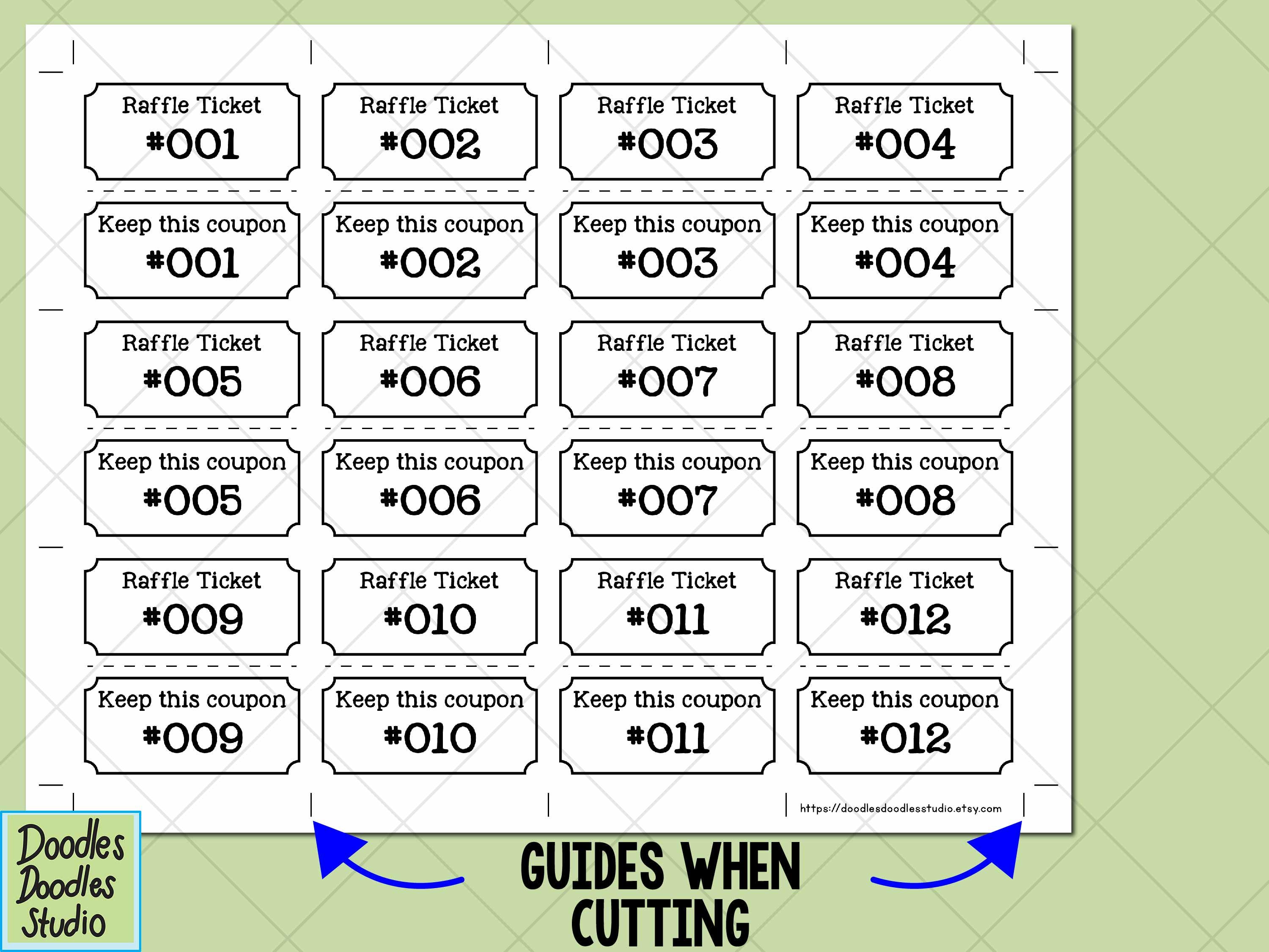 Printable Raffle Tickets With Numbers(digital Download) - Etsy Australia