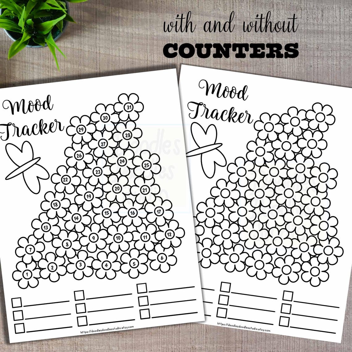 May Mood Tracker, Flowers Mood Tracker, Habit Tracker, Mood Tracker for ...