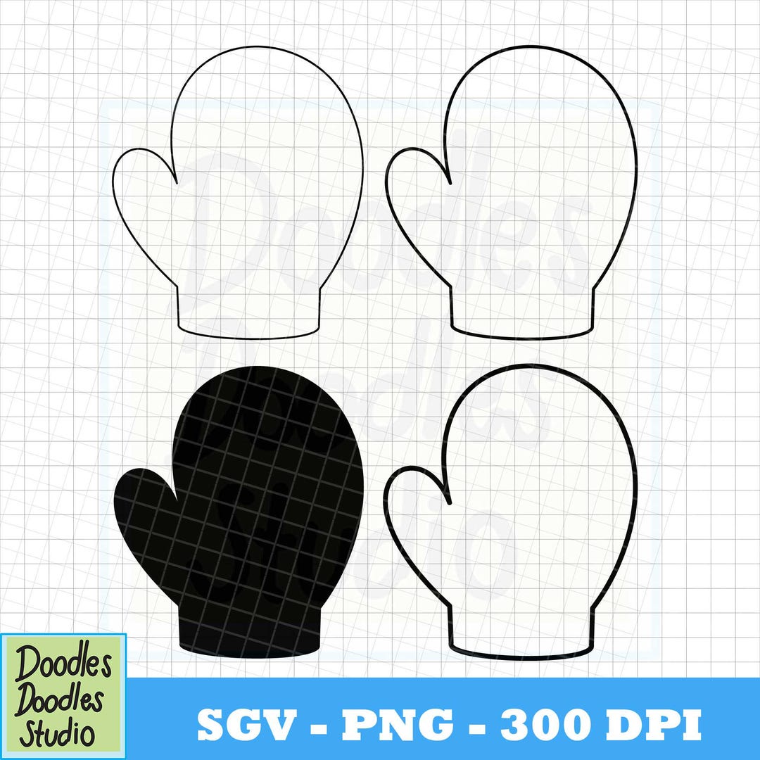 Mitten Outline SVG Bundle Cut Files - Etsy