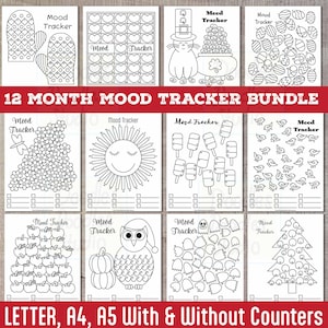 Daily Mood Tracker, Mood Calendar Template, Habit Tracker, Printable ...