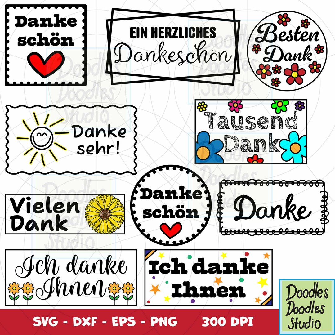 Danke Schön Svg, Danke Png, Vielen Dank, German Thank You, Danke Svg ...
