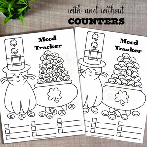 March Mood Tracker, Cat Mood Tracker, St Patrick's Day, Habit Tracker ...