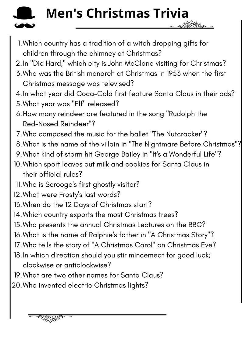 Holiday Family Trivia Book Printable Christmas Game Digital Holiday ...