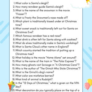 Holiday Family Trivia Book Printable Christmas Game Digital Holiday ...