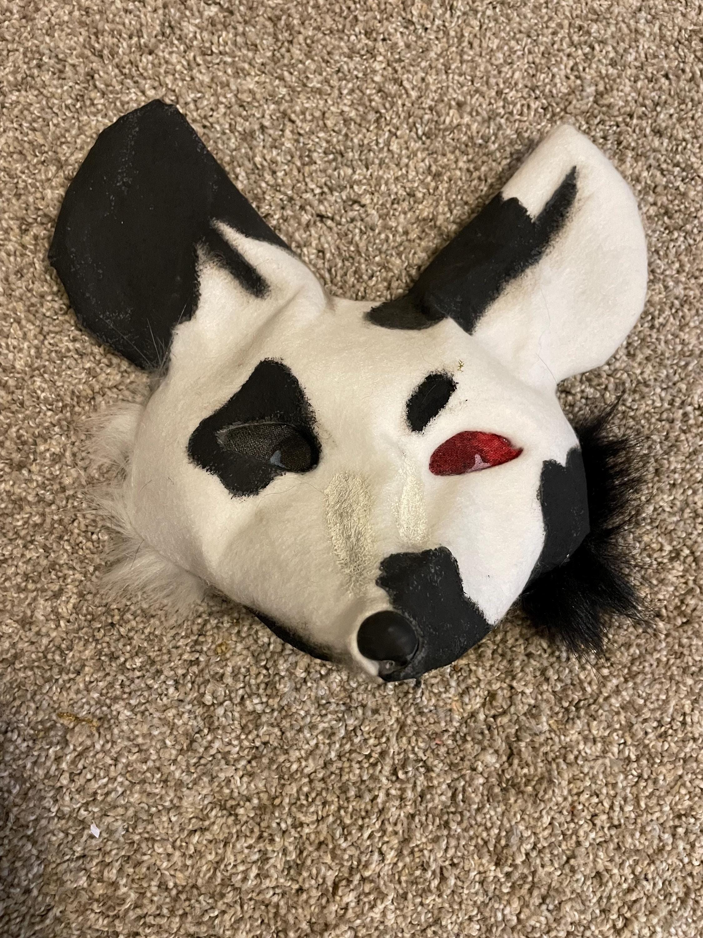 Black and White Spotted Mouse Rat Therian Alterhuman Furry Mask Costume ...