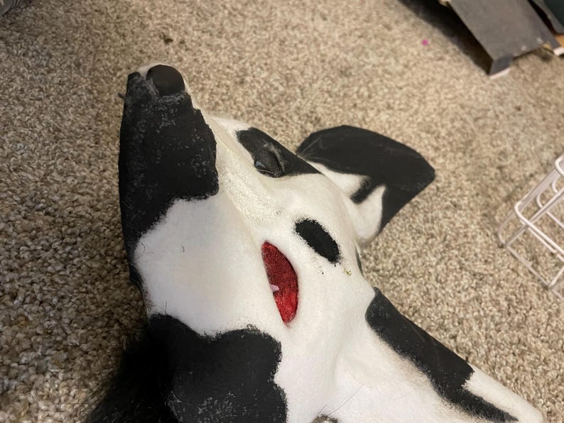 Black and White Spotted Mouse Rat Therian Alterhuman Furry Mask Costume ...