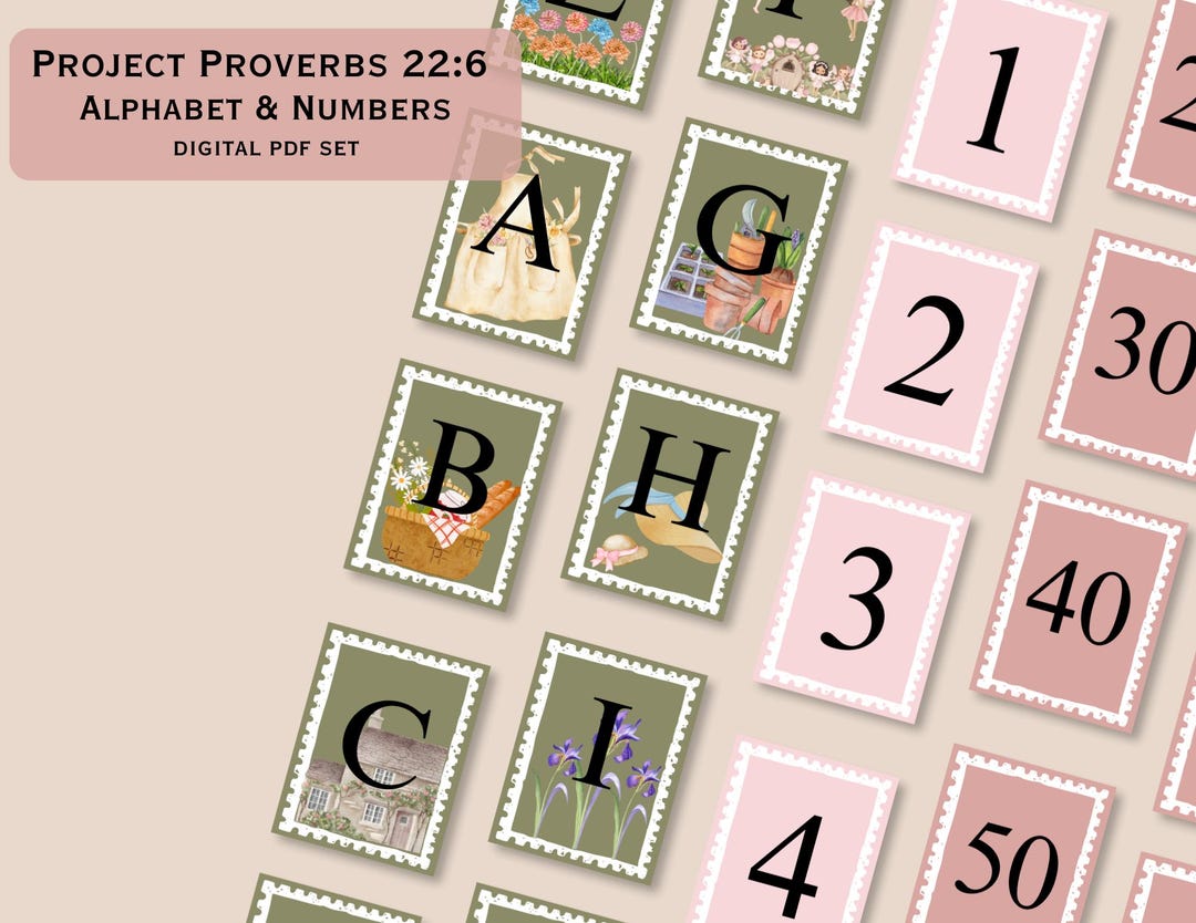Vintage Alphabet & Number Poster Bundle | Shabby Chic Classroom Decor ...